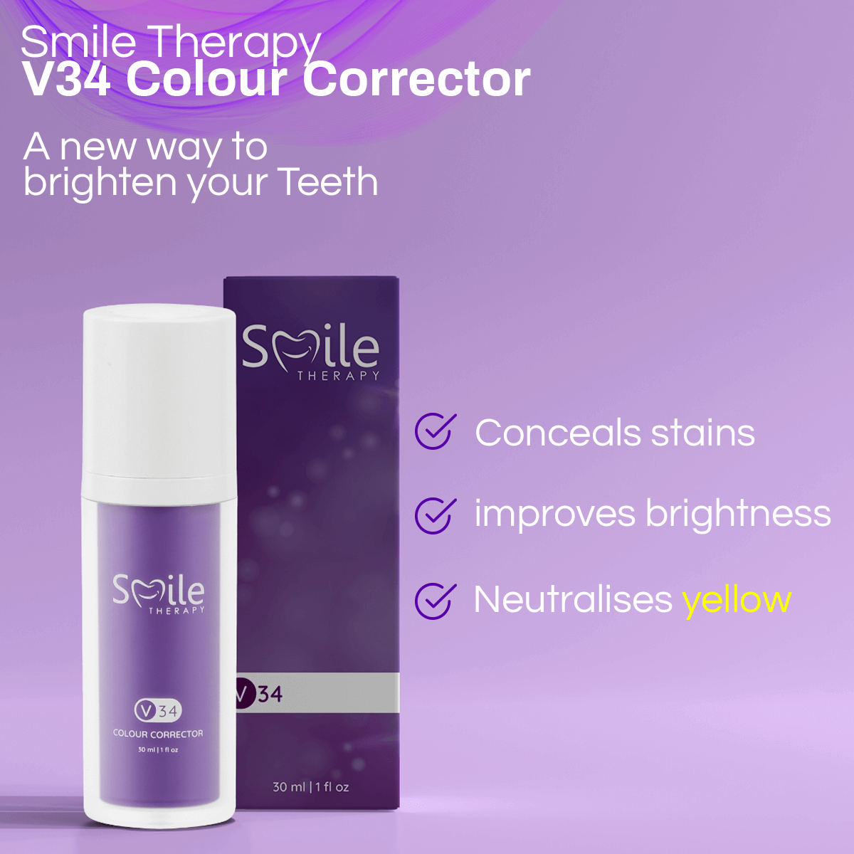 V34 Colour Corrector Serum - Purple Toothpaste to Brighten Teeth ...