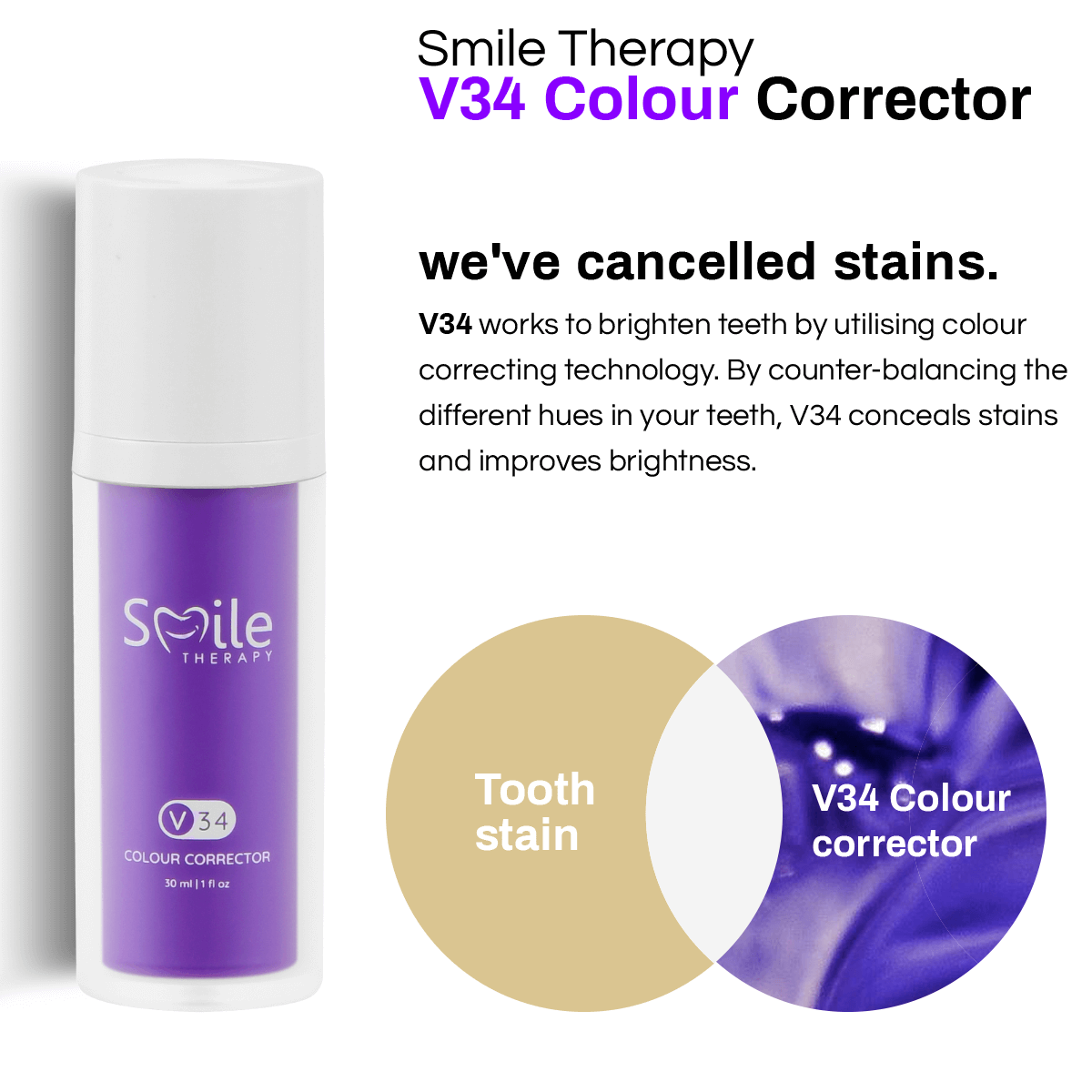 V34 Colour Corrector | Purple Teeth Whitening Toothpaste | Advanced St ...
